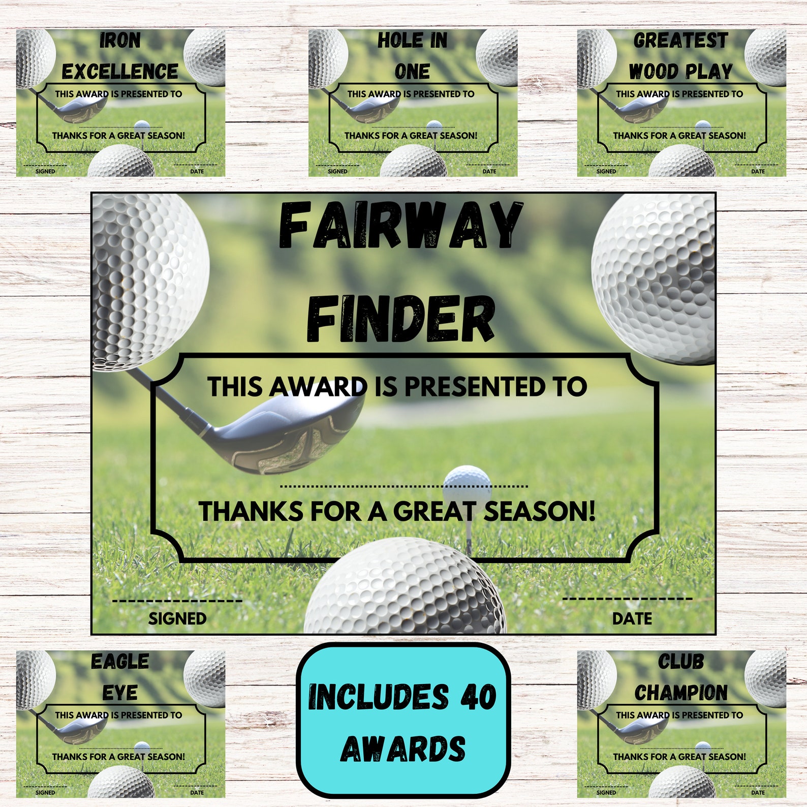 Editable Golf Award Certificates Award Ceremony Certificates - Etsy