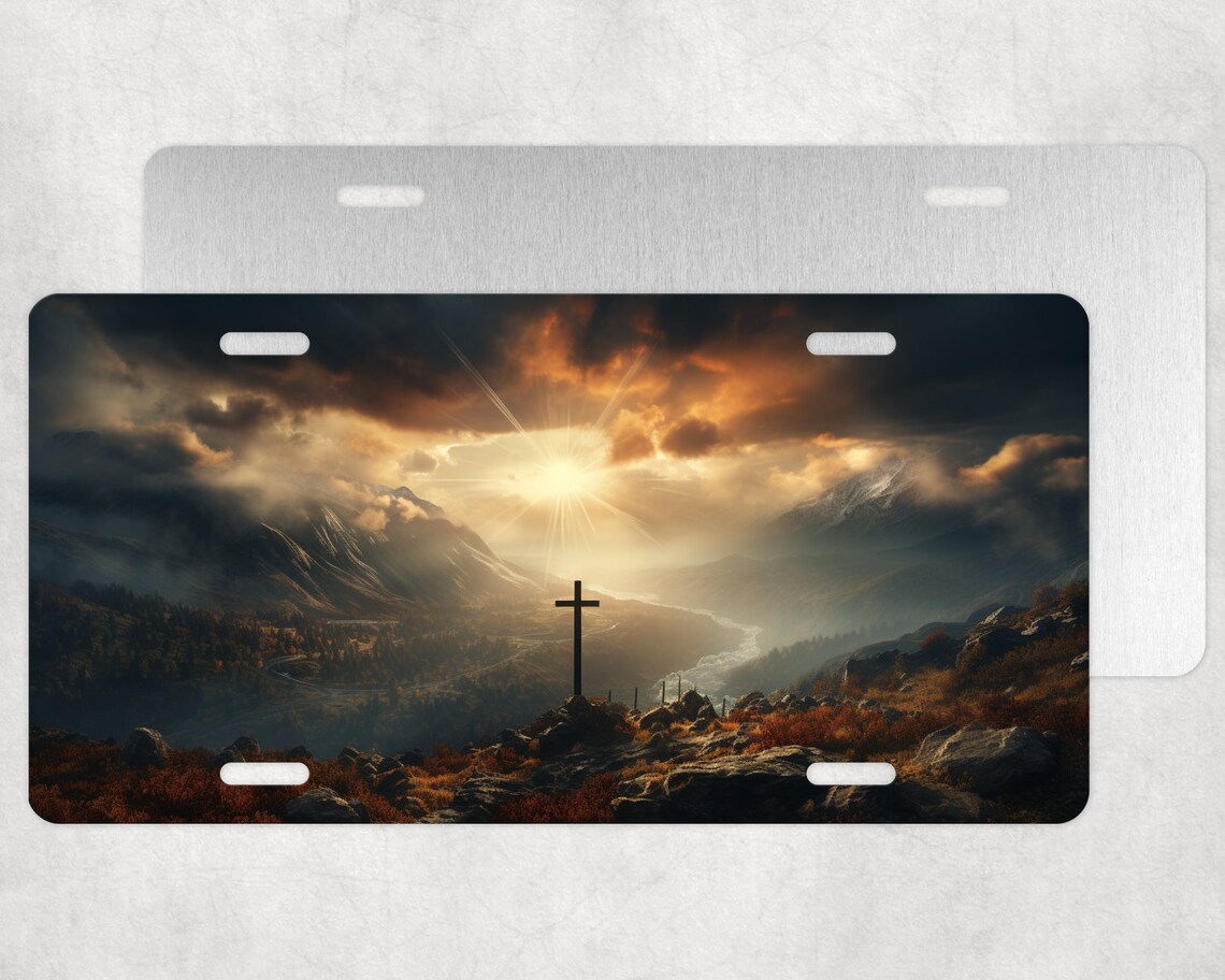 Religious Cross License Plate PNG: Christian Sublimation Design ...
