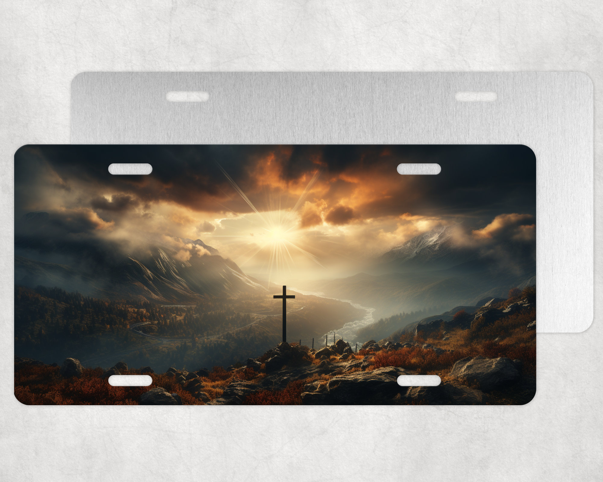 Religious Cross License Plate PNG: Christian Sublimation Design ...