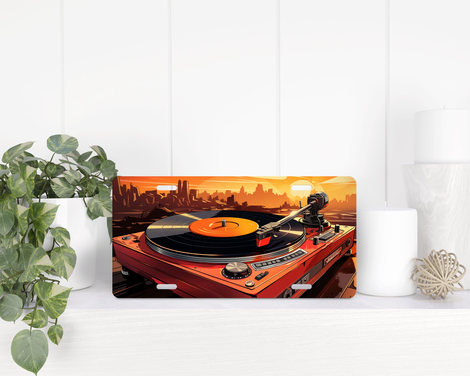 Vinyl License Plate Sublimation PNG Design, Music License Plate, Vinyl ...