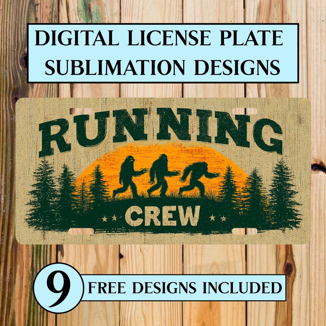 Bigfoot License Plate PNG: Sasquatch Sublimation Design (digital ...
