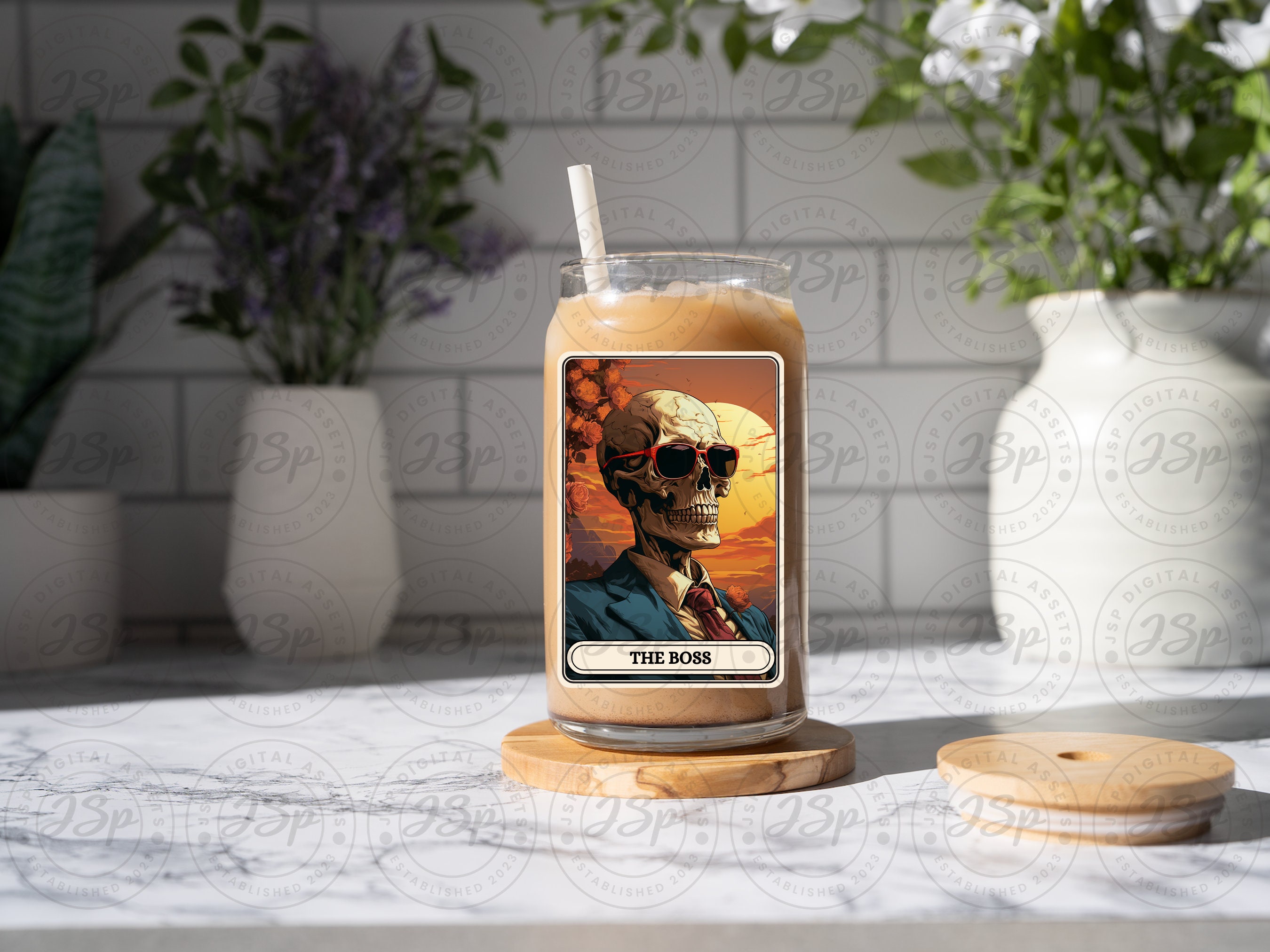 The Boss Tarot Card SVG PNG, Office Work Skeleton Sublimation Design ...