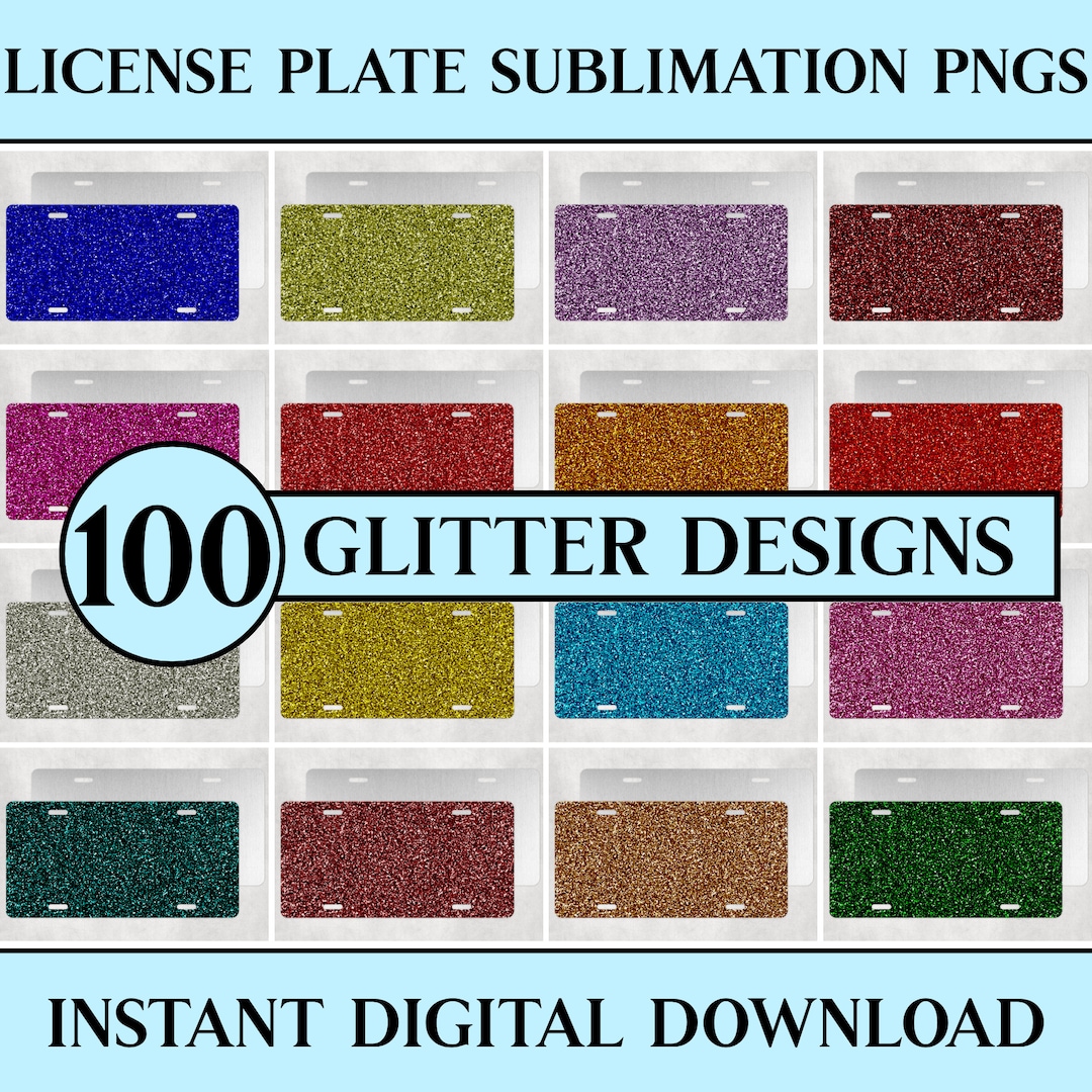 Glitter Color License Plate PNG Designs Bundle, Glitter Sparkle PNG ...