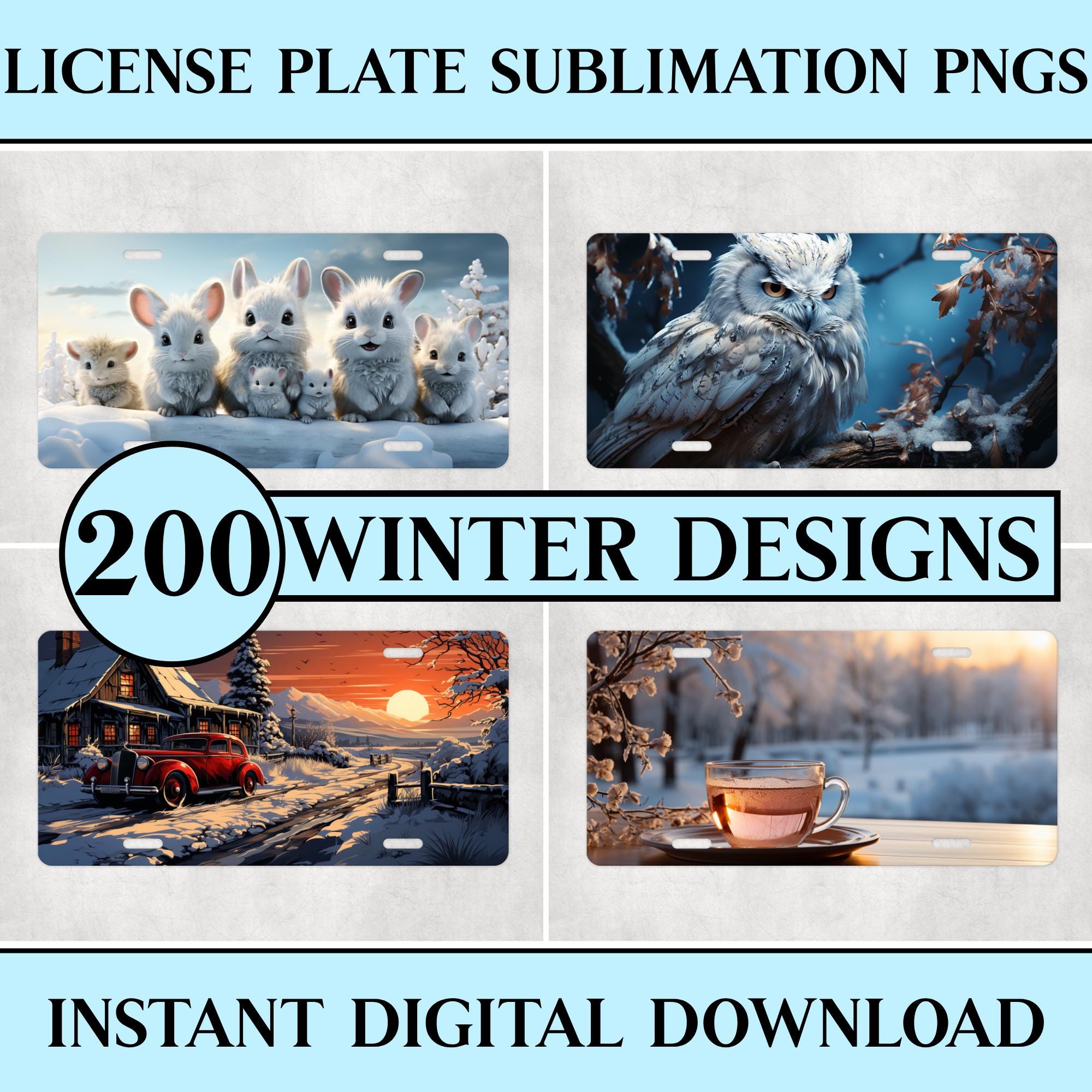200 Winter License Plate PNG Designs Bundle, Car License Plate Wrap ...