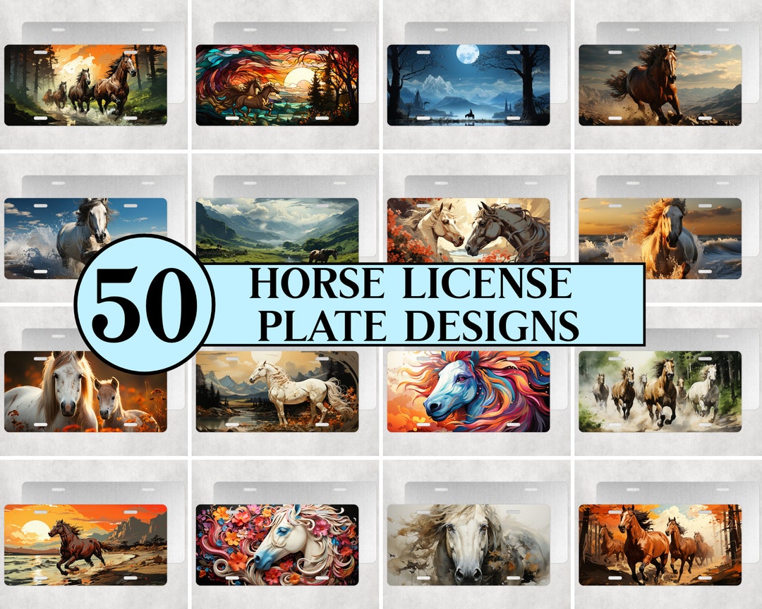 50 Horse License Plate PNG Sublimation Designs (digital Download) - Etsy