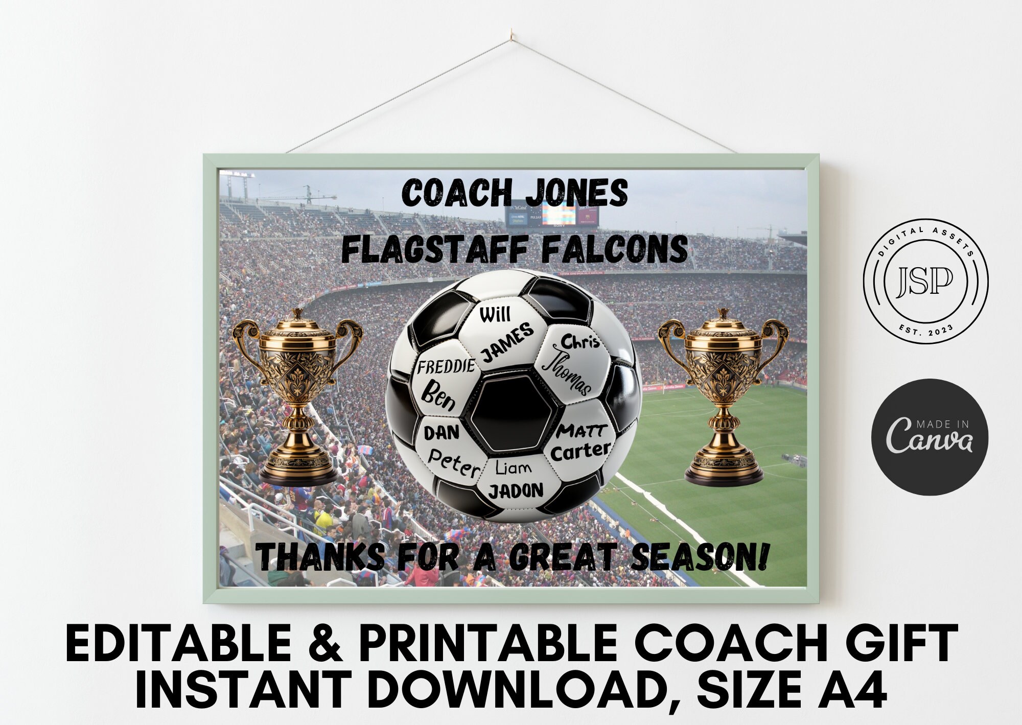 Editable Soccer Coach Gift Printable, Coach Appreciation Gift, Team ...
