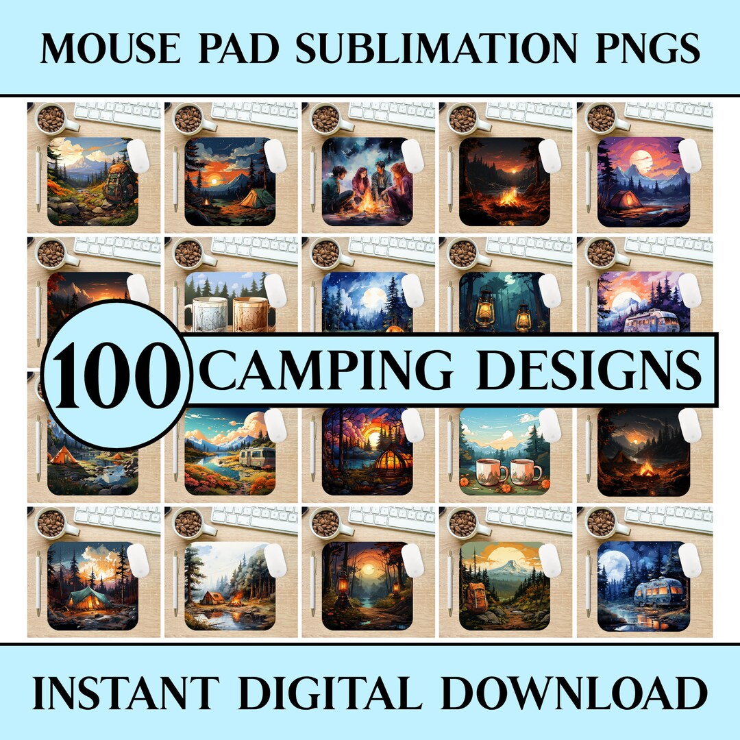 Camping Mouse Pad PNG Sublimation Designs Bundle (digital Download) - Etsy