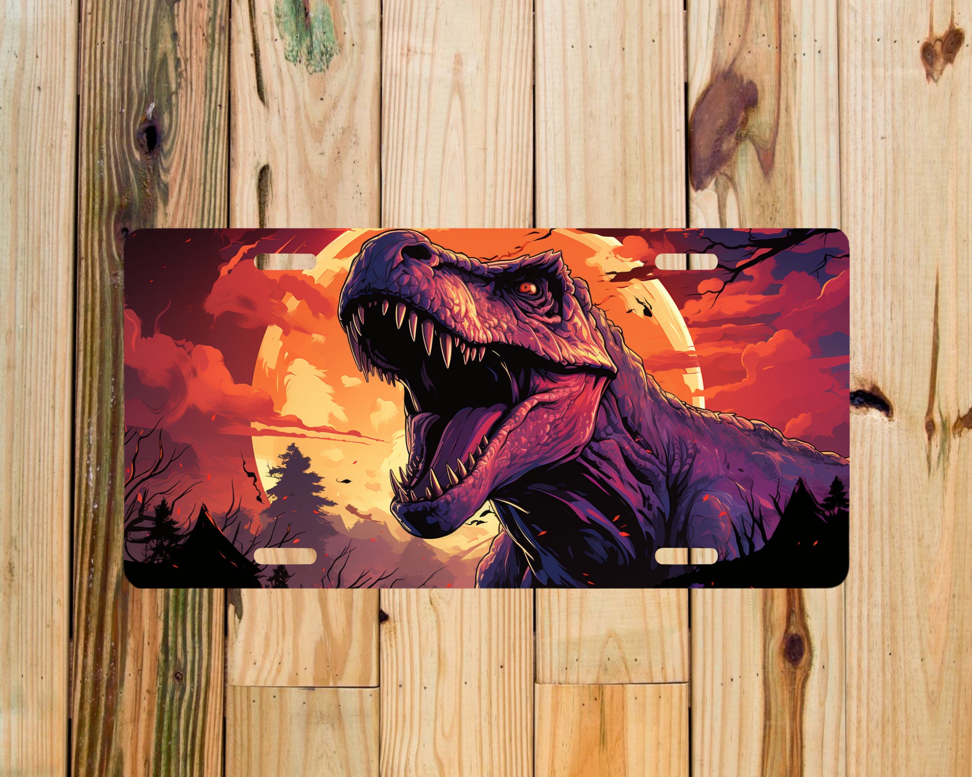 Dinosaur License Plate PNG Sublimation Design, Tyrannosaurus Rex ...