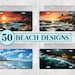 50 Beach License Plate Designs Bundle, Car License Plate Wrap, Ocean ...