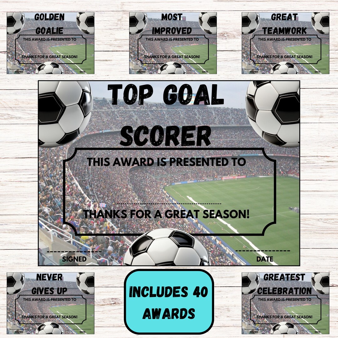 Editable Soccer Award Certificates Award Ceremony - Etsy