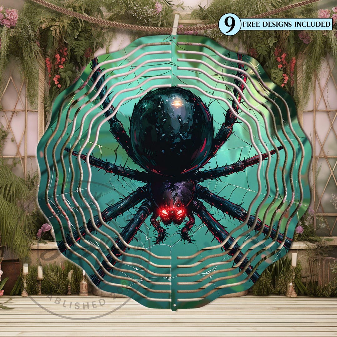 Halloween Spider Wind Spinner PNG: Spooky Fall Sublimation Design ...
