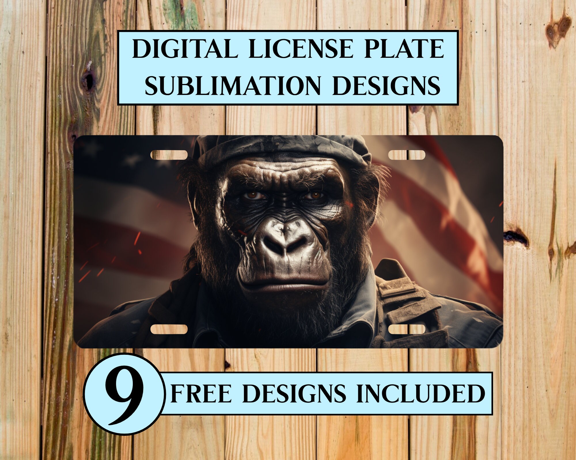 Gorilla License Plate Png, Monkey License Plate Wrap, Monkey License ...