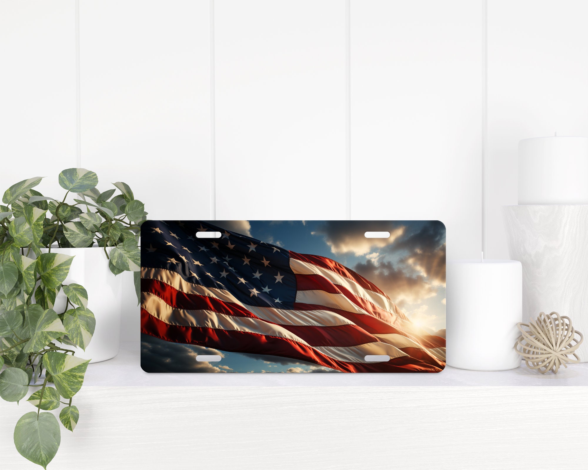 American Flag License Plate PNG: Patriotic Sublimation Design (digital ...