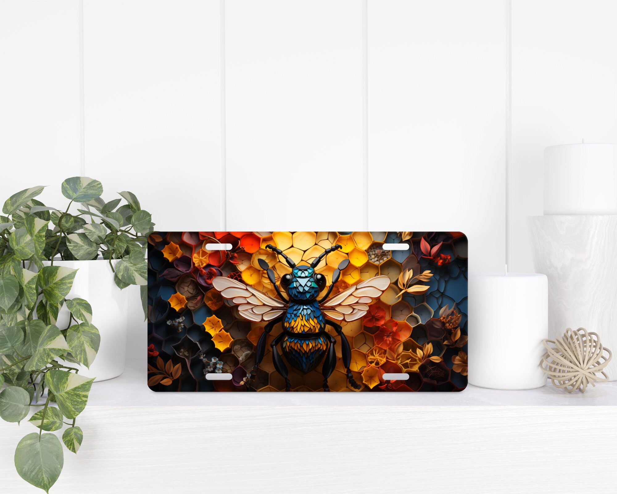 Bee License Plate Png, Queen Bee Png Design, Bee Clipart, Bee License ...