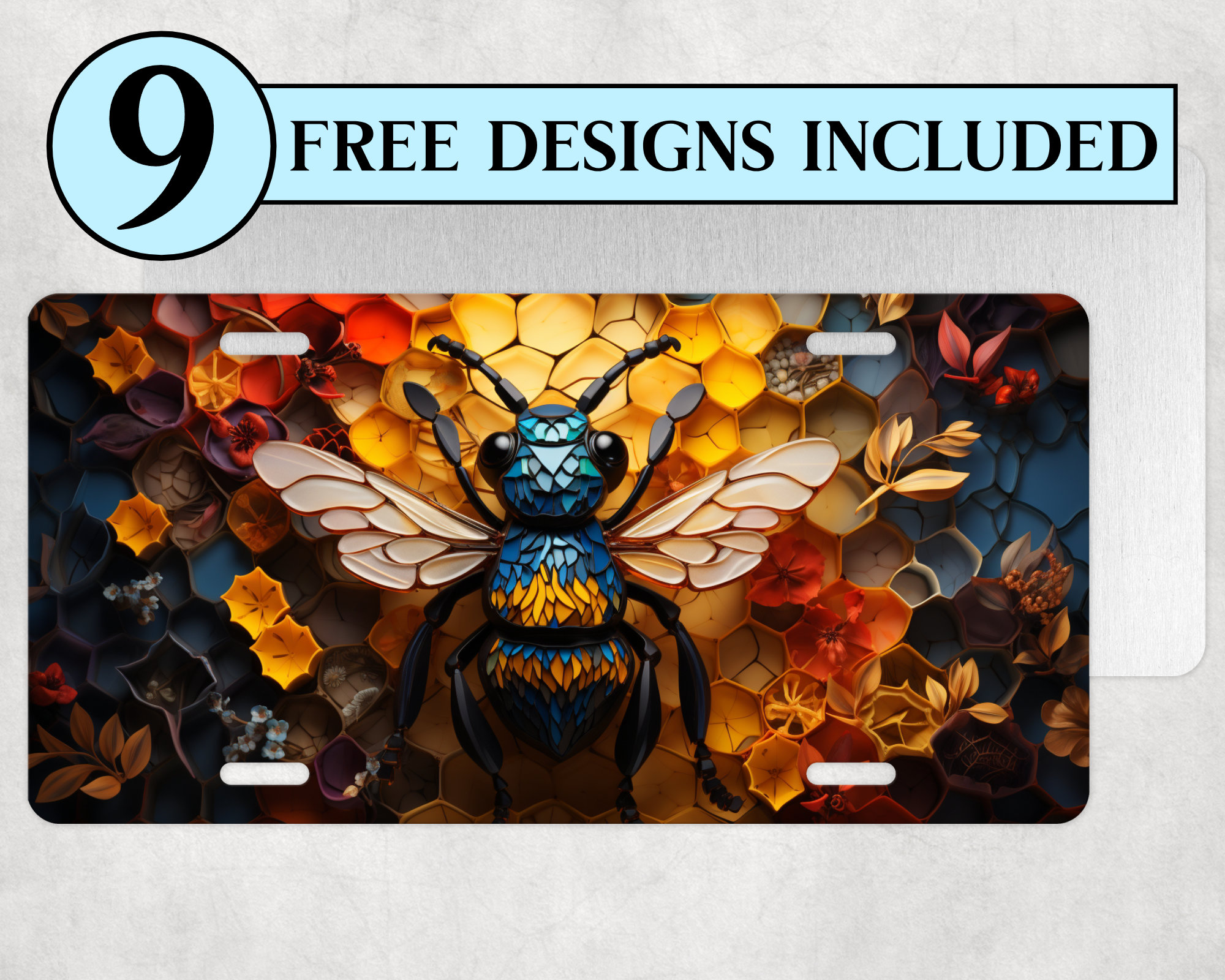 Bee License Plate Png, Queen Bee Png Design, Bee Clipart, Bee License ...