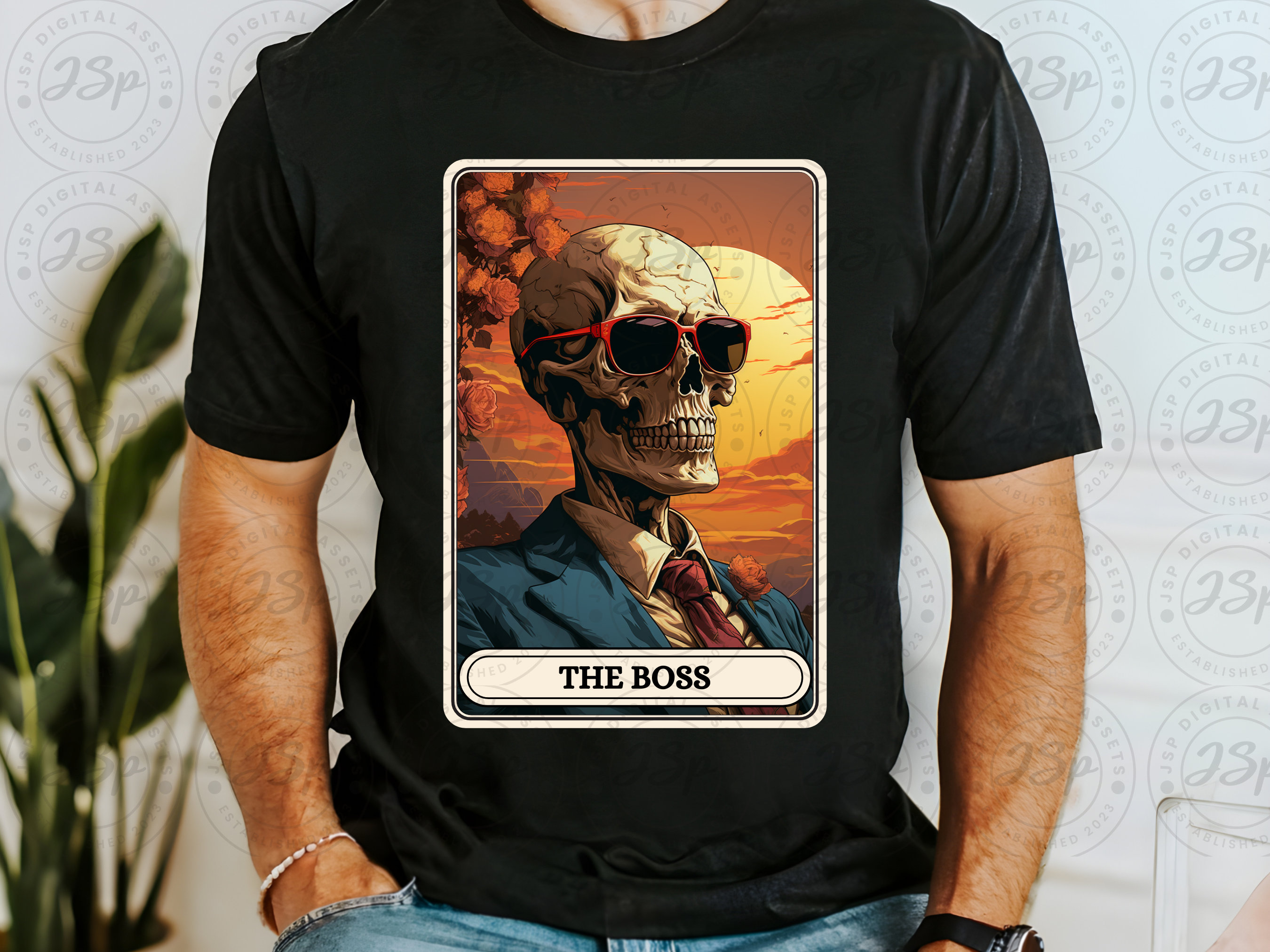 The Boss Tarot Card SVG PNG, Office Work Skeleton Sublimation Design ...