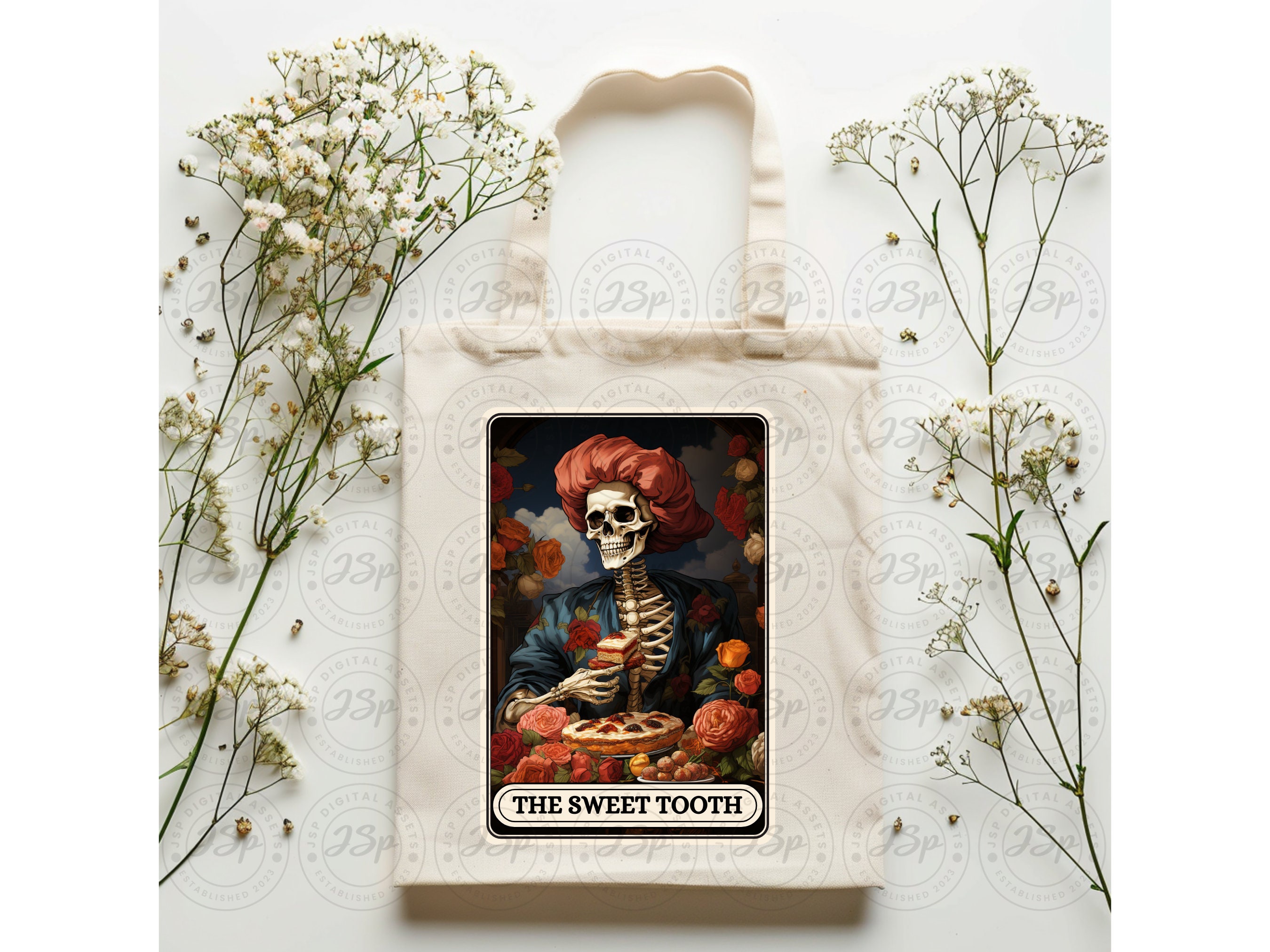 The Sweet Tooth Tarot Card SVG PNG, Desert Baking Png, Skeleton Trendy ...