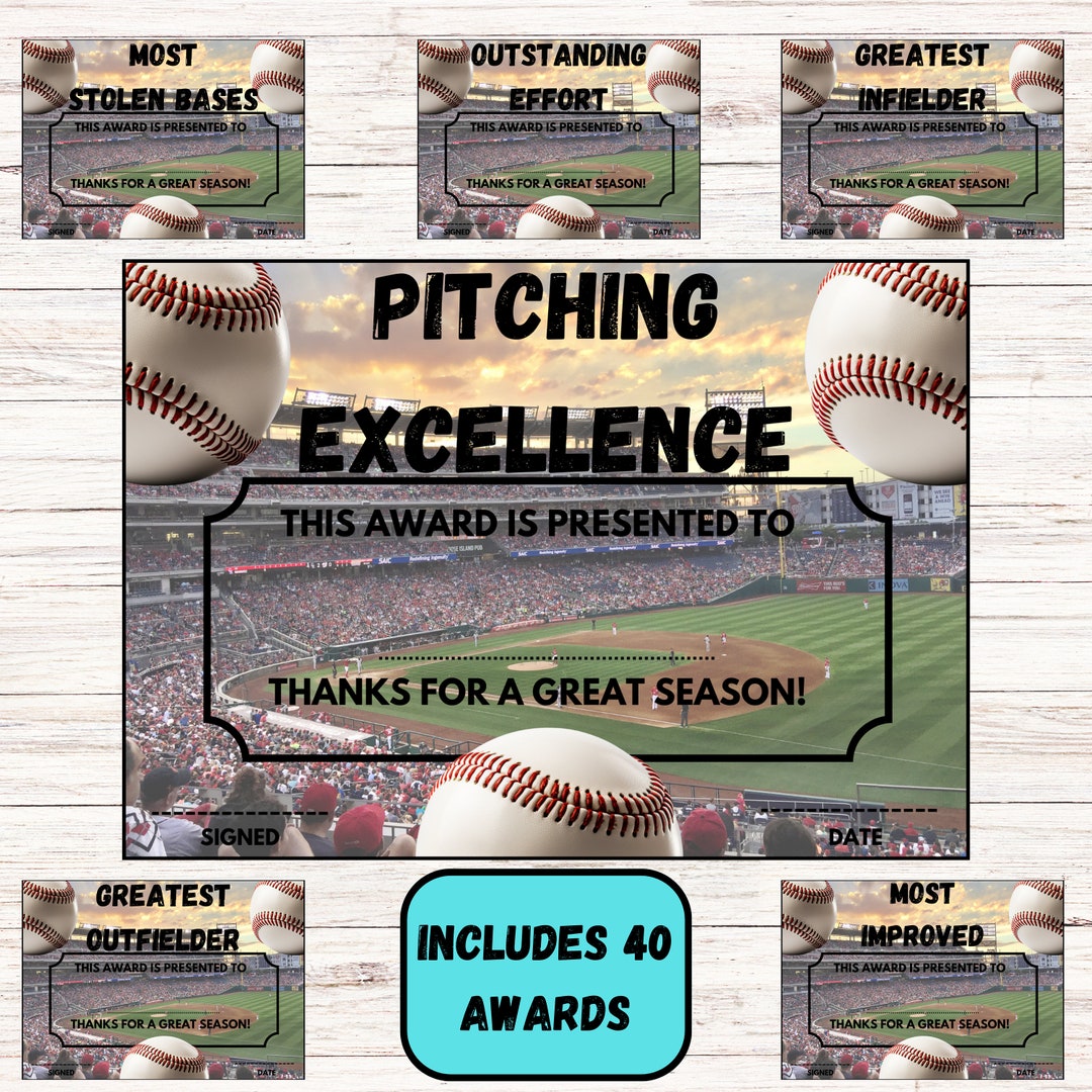 Editable Baseball Award Certificates, Award Ceremony Certificates ...