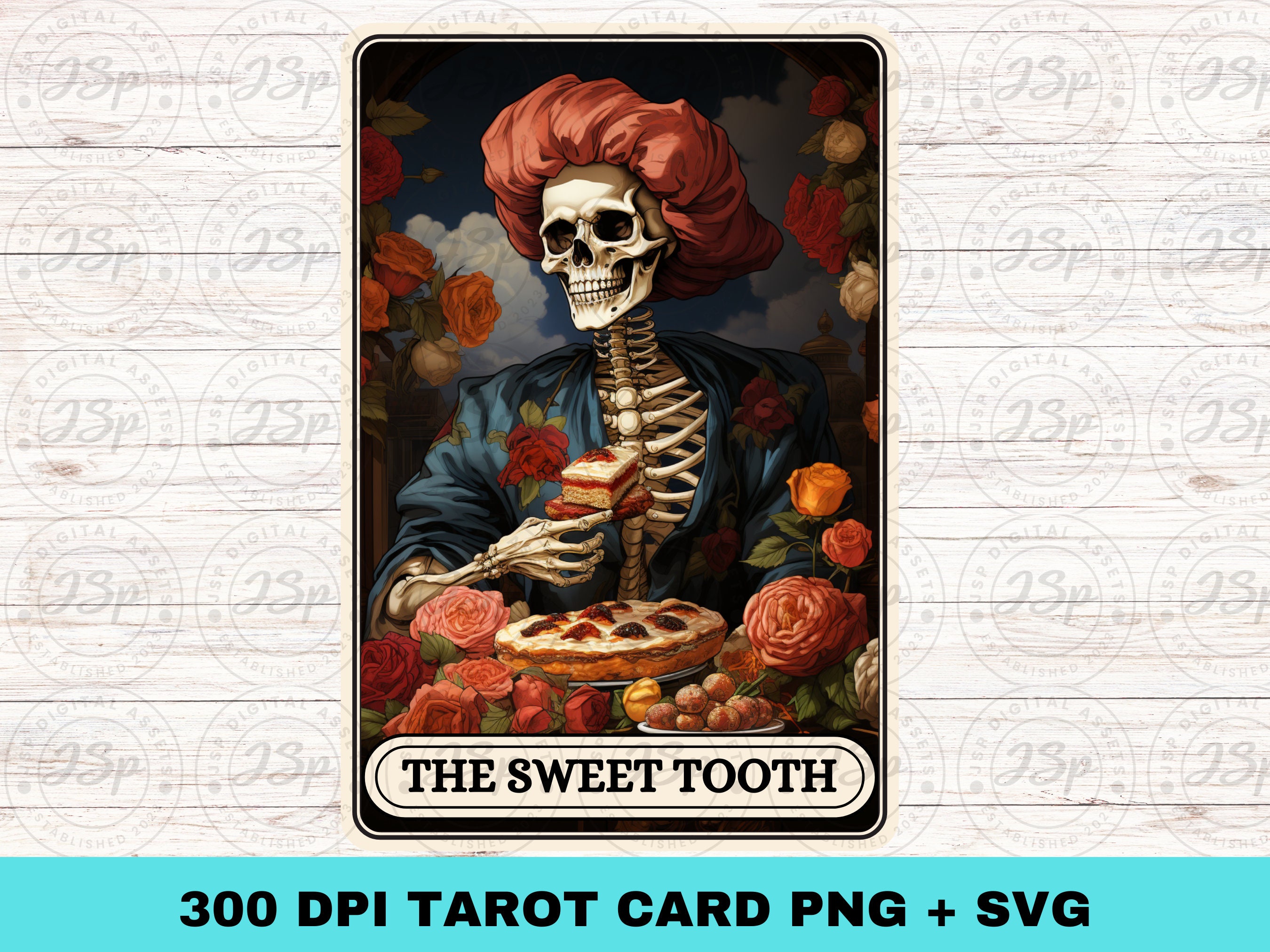 The Sweet Tooth Tarot Card SVG PNG, Desert Baking Png, Skeleton Trendy ...