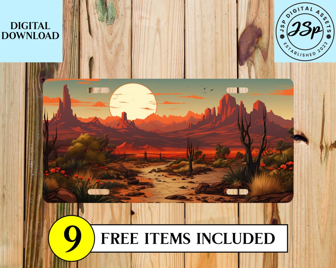 Desert License Plate PNG, Desert License Plate Wrap, Desert License ...