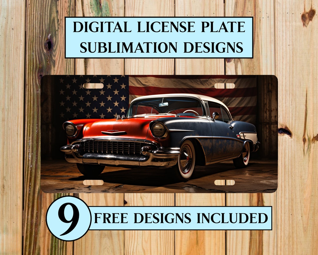 Retro American Patriotic Car License Plate Design, Custom License Plate ...