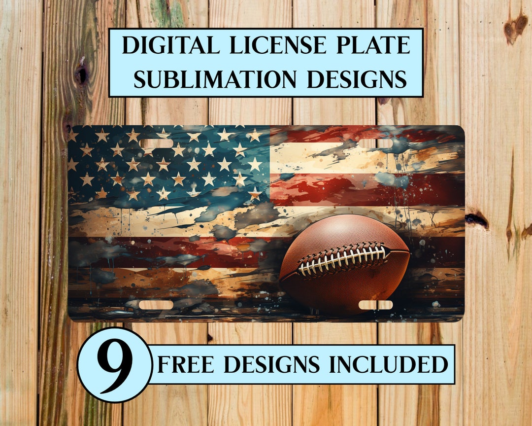 Football License Plate Png Sublimation Design, Football License Plate ...