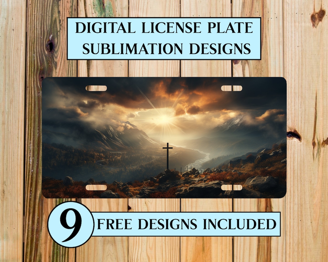 Religious Cross License Plate PNG: Christian Sublimation Design ...
