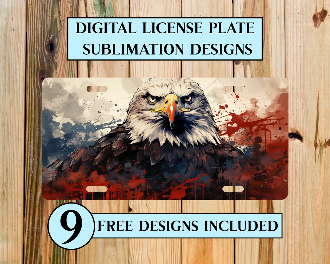 American Eagle Patriotic License Plate PNG Design, 4th of July License ...