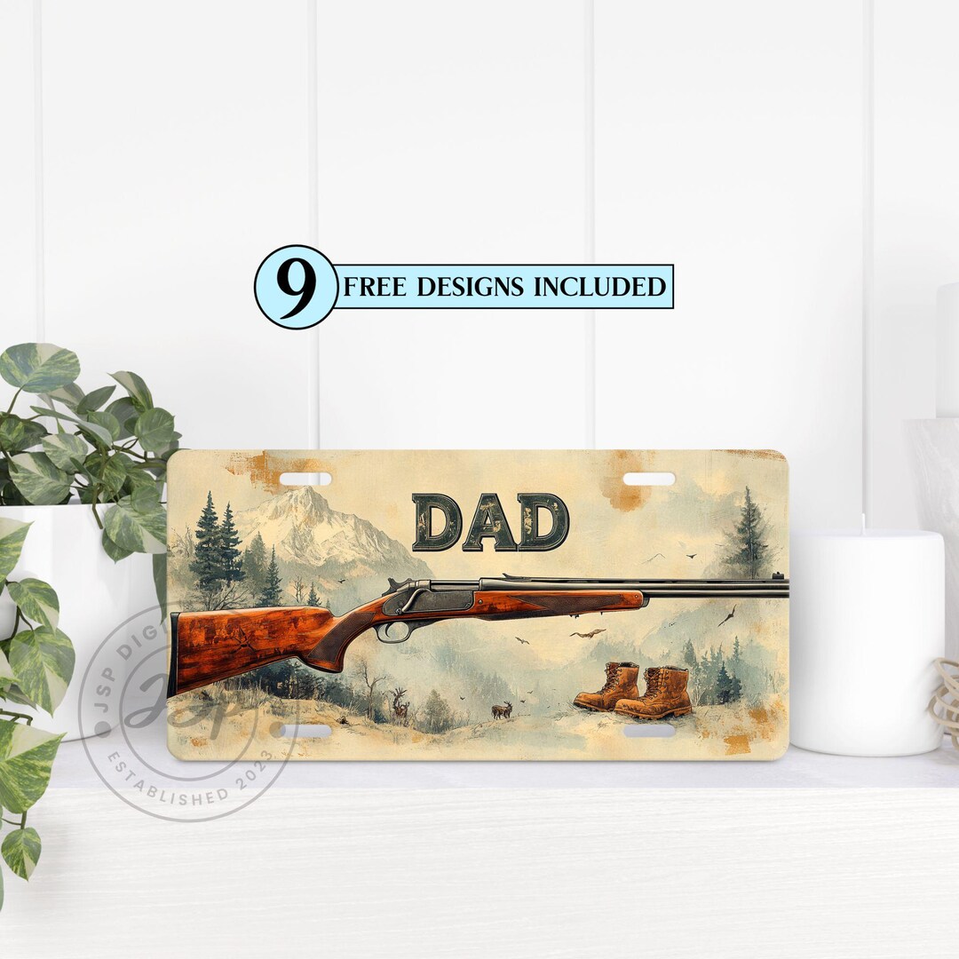 Hunter Dad PNG License Plate Design, Deer Hunting Fathers Day License ...