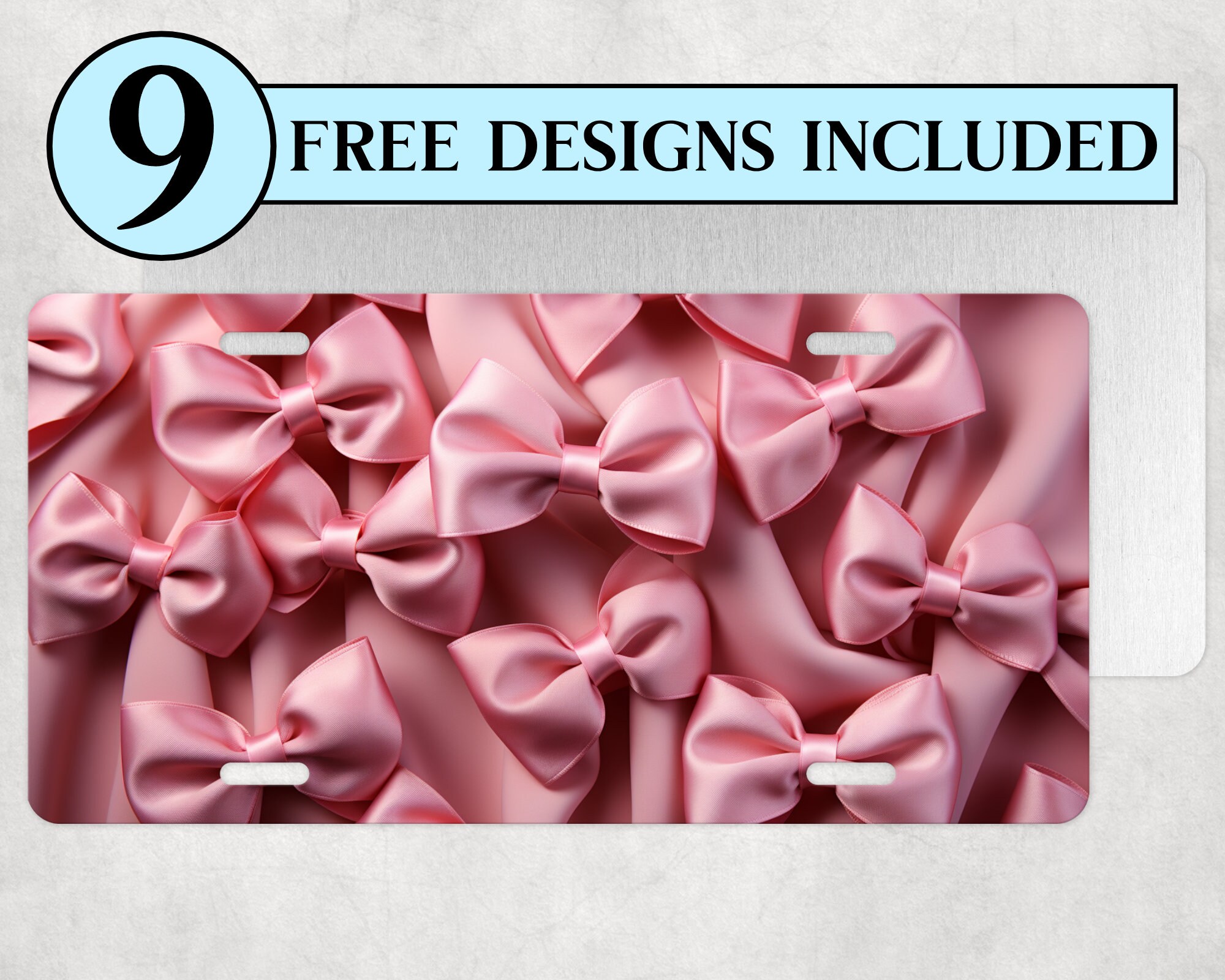Coquette License Plate Png, Pink Bow Sublimation Design, Coquette Bow ...