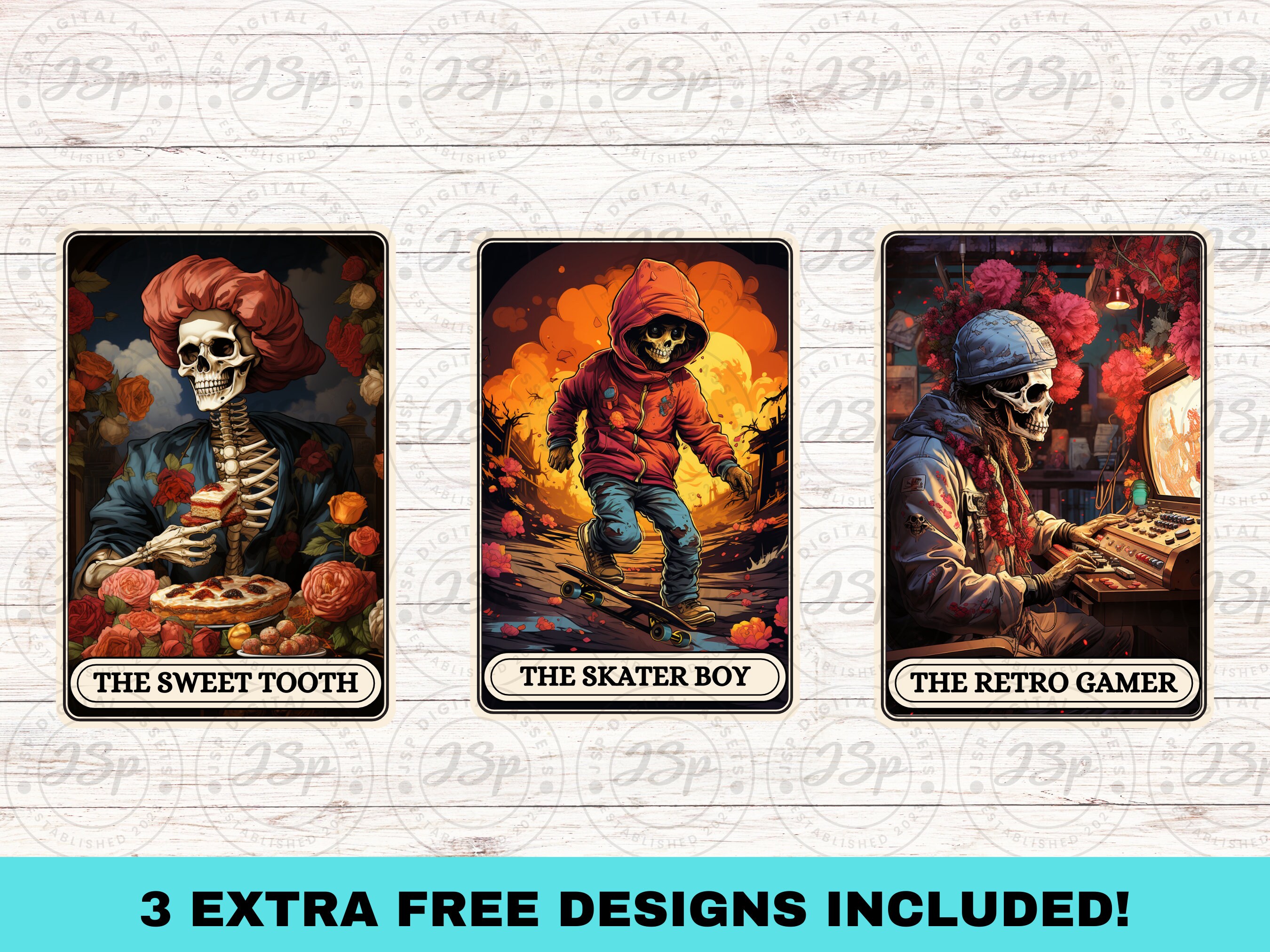The Boss Tarot Card SVG PNG, Office Work Skeleton Sublimation Design ...