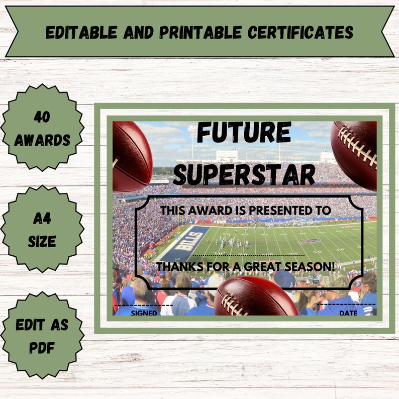 Editable Football Award Certificates, Award Ceremony Certificates ...