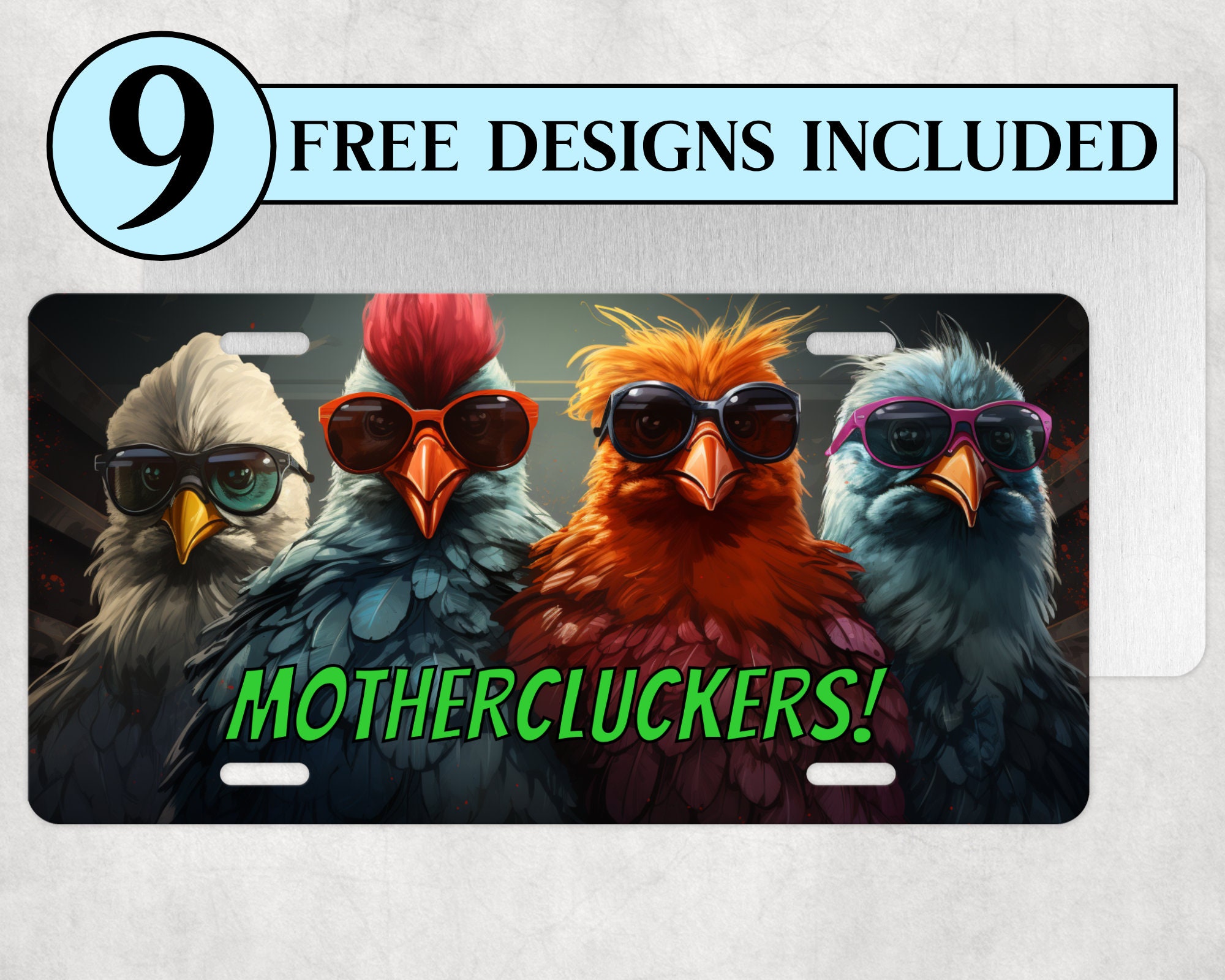 Funny Chicken PNG License Plate Wrap Sublimation Design, Mothercluckers ...