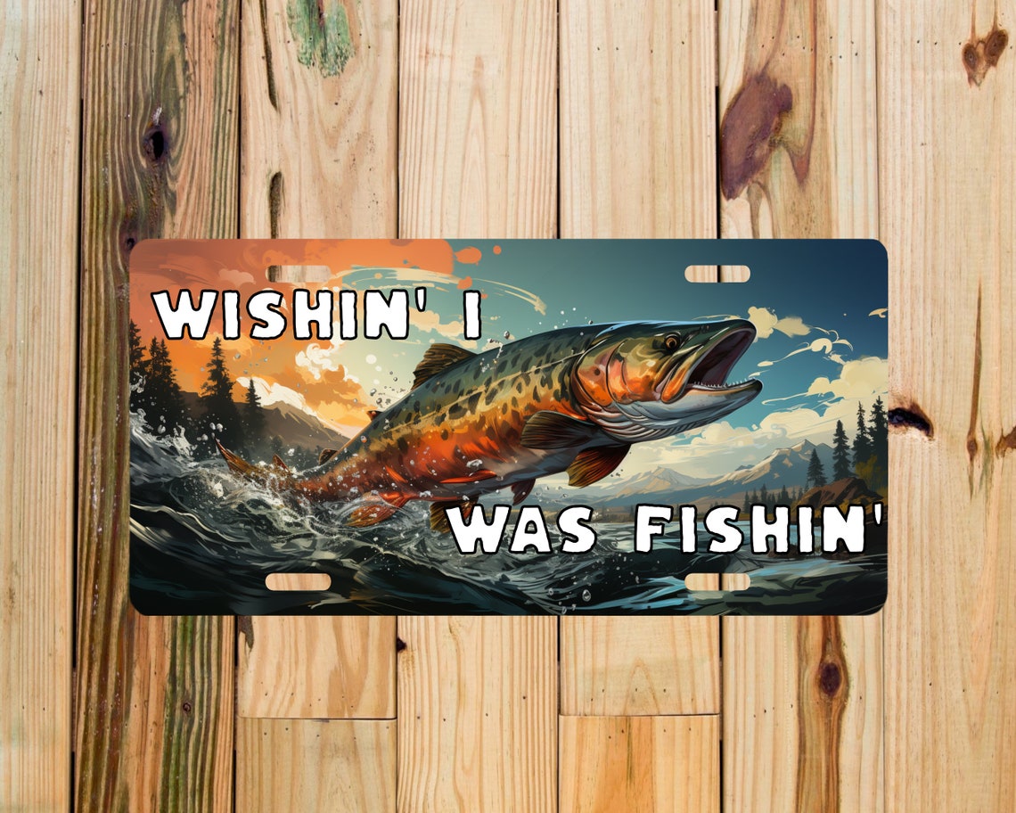 Fishing Fisherman License Plate Sublimation Design Digital Download PNG ...
