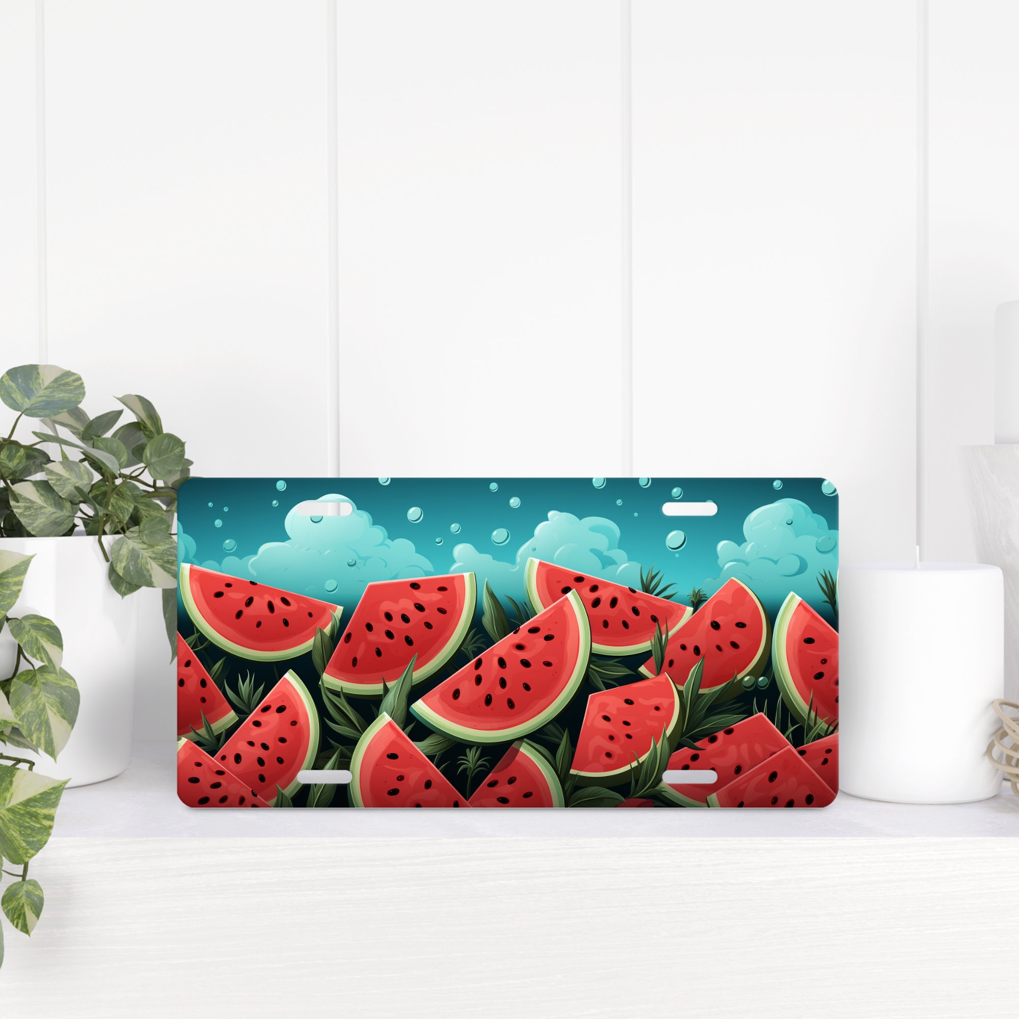 Watermelon License Plate PNG Sublimation Design, Watermelon PNG ...
