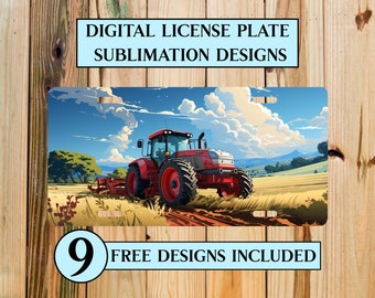 Tractor License Plate PNG, Farmer's Country Tractor Sublimation Design ...