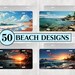 50 Beach License Plate Designs Bundle, Car License Plate Wrap, Ocean ...