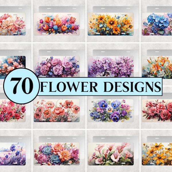 Floral License Plate - Etsy