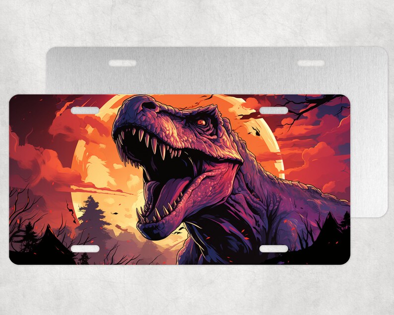 Dinosaur License Plate PNG Sublimation Design, Tyrannosaurus Rex ...