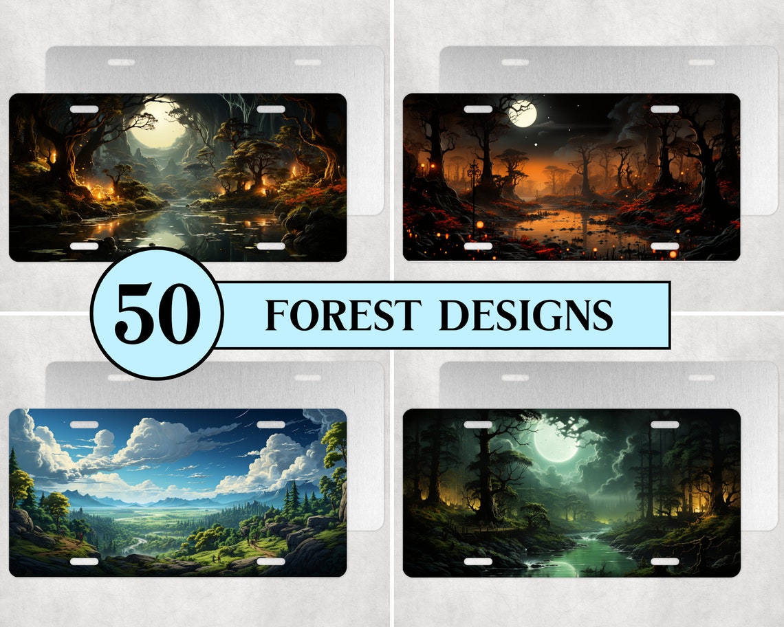 50 Forest License Plate Designs Bundle, Forest Car License Plate Wrap ...