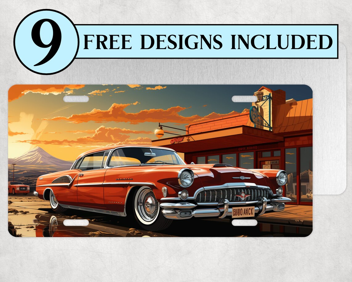 Route 66 License Plate Design PNG, American Diner License Plate Wrap ...