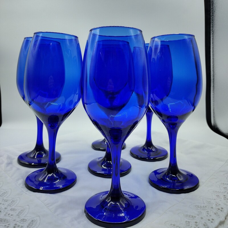 Cobalt Blue Goblets - Etsy