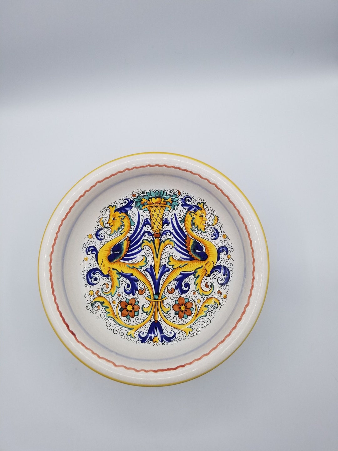 Bowl Raffaellesco Dragon MAJOLICA DERUTA Ceramiche Italian Pottery ...