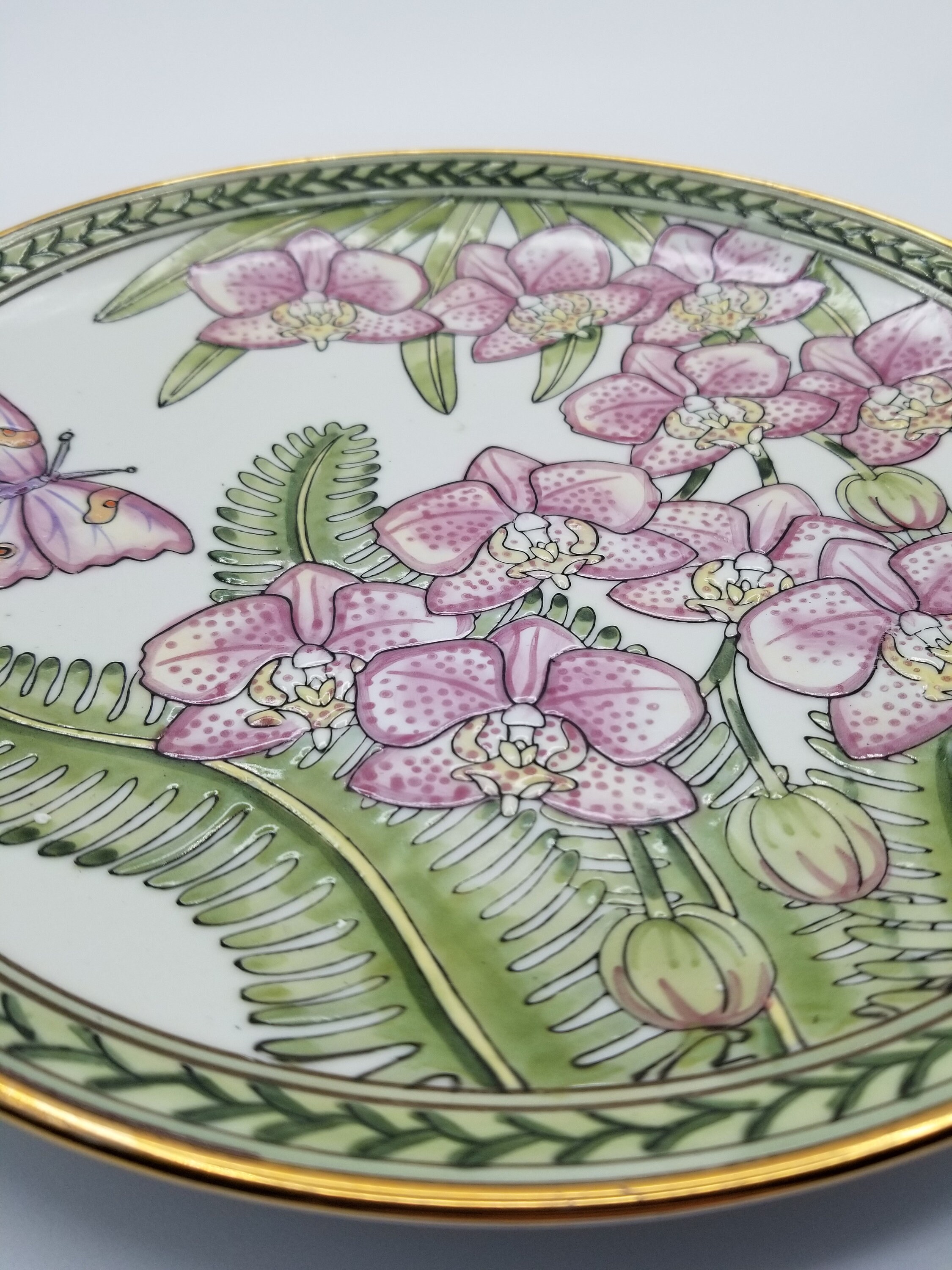 Plate Vintage ANDREA BY SADEK 3D Orchid Plate Porcelain 10 Inch - Etsy