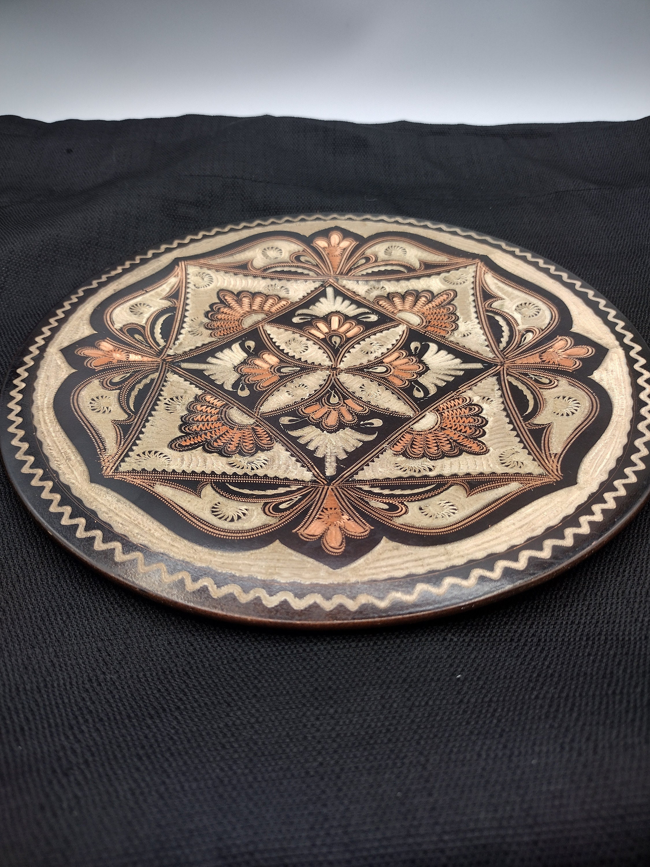PLATE Vintage Etched Copper Plate Hand Crafted Decorative Plate - Etsy