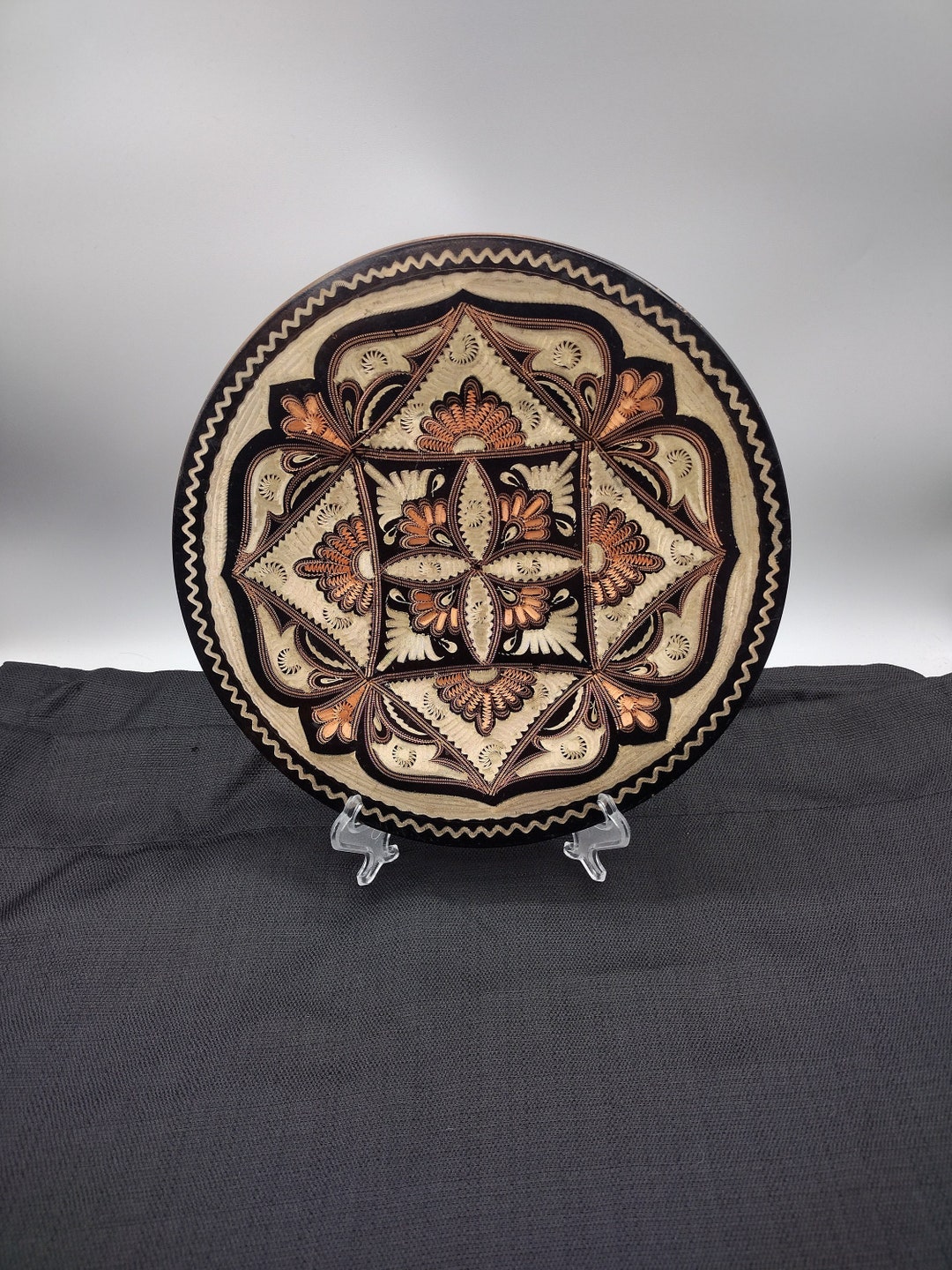 PLATE Vintage Etched Copper Plate Hand Crafted Decorative Plate - Etsy