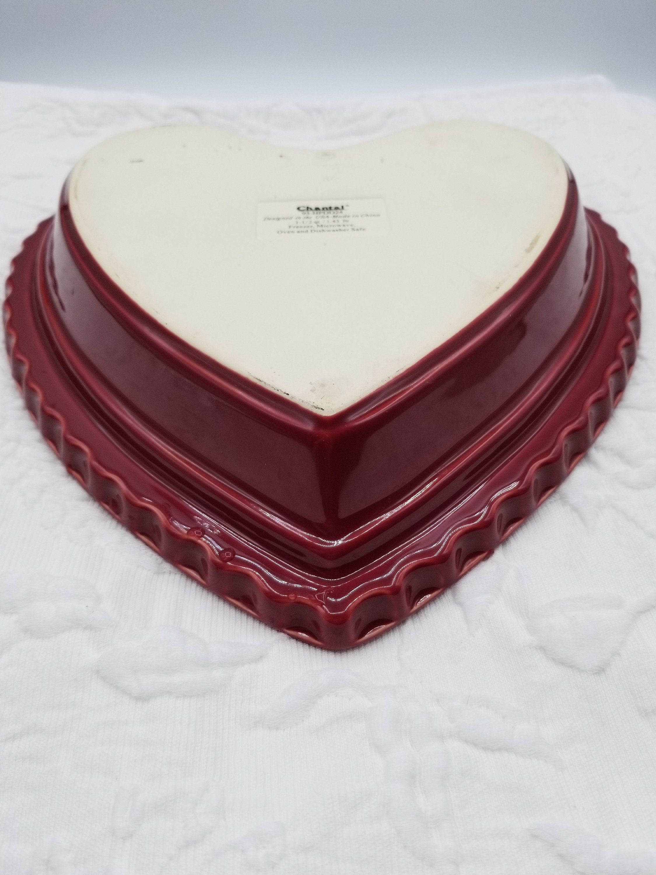 Pie Pan CHANTAL Red Heart 1.5 Quart Ceramic Pie Baking Dish - Etsy
