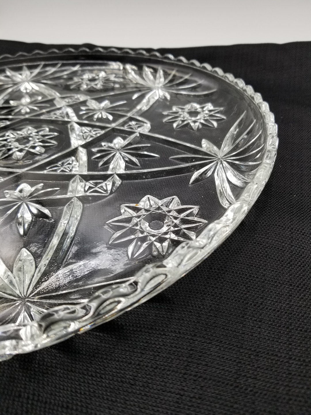 Lazy Susan ANCHOR HOCKING EAPC Six Point Star Clear Glass Vintage 9 ...