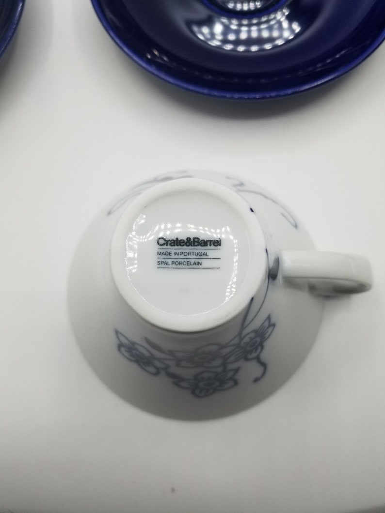 Cup and Saucer Vintage CRATE & BARREL Camille Cup and Saucer SET of Six ...