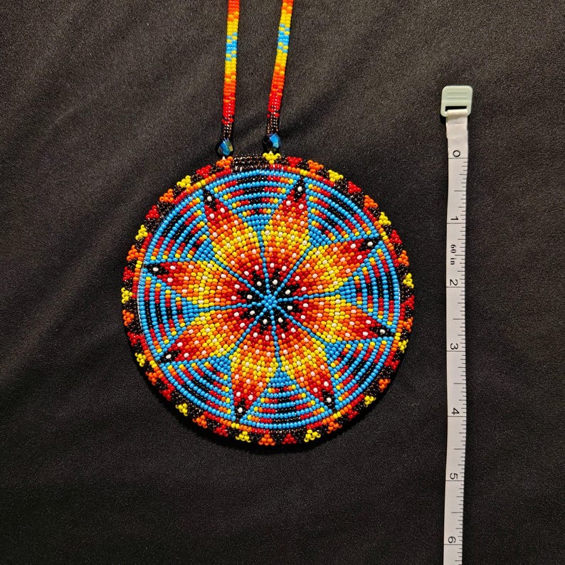 Traditional Colors Larger Rossette Star Medallion Native Beadwork South ...